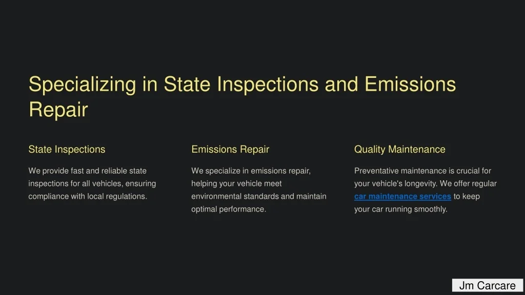 PPT - Comprehensive Car Maintenance in New Jersey – Jon Miller Car Care ...